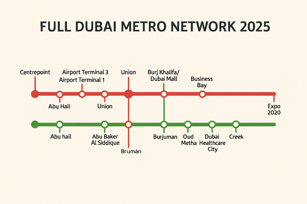 Dubai Metro Timings 2025 – Complete Schedule for Red and Green Line